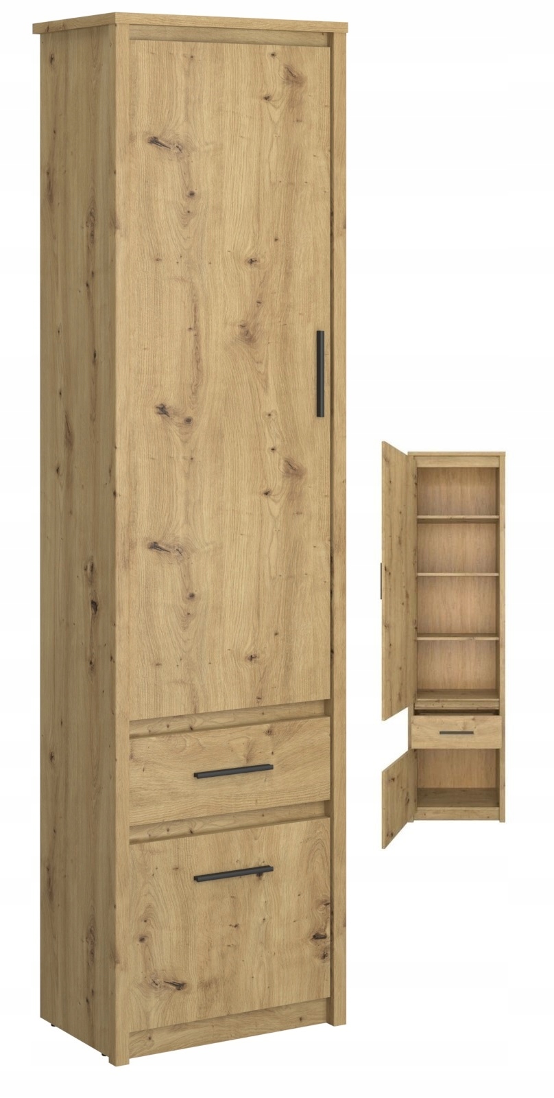 Regał AYSON 2d1s dąb artisan MEBELBOS (5901669961976) • Cena, Opinie • Regały 14325869782 • Allegro