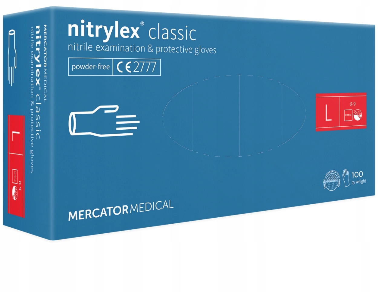 RĘKAWICE NITRYLOWE NITRYLEX CLASSIC BLUE 100 SZT L 12575957806 - Allegro.pl