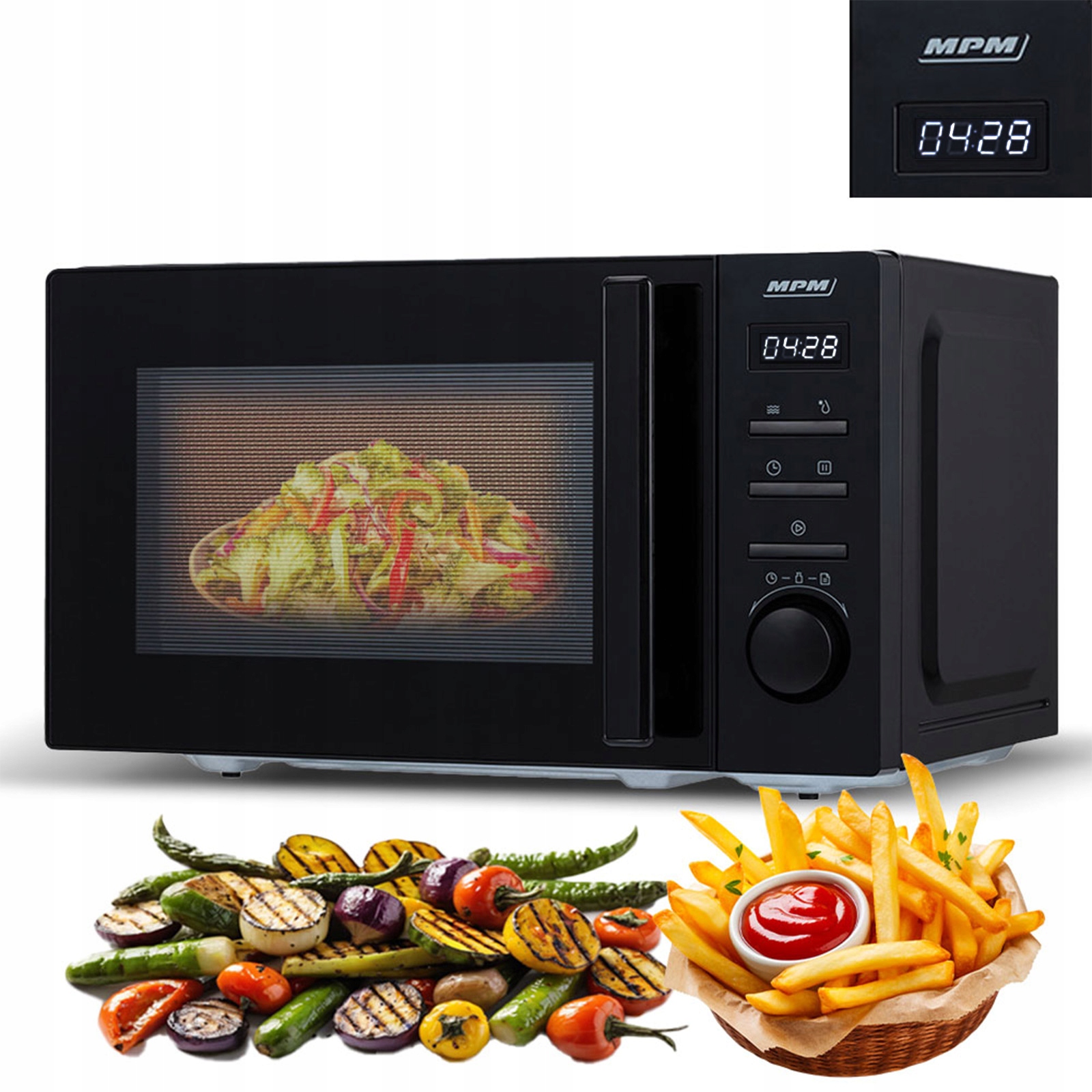 Černá mikrovlnná trouba 20 l MPM-20-KMT-04 za 1886.00CZK - Allegro