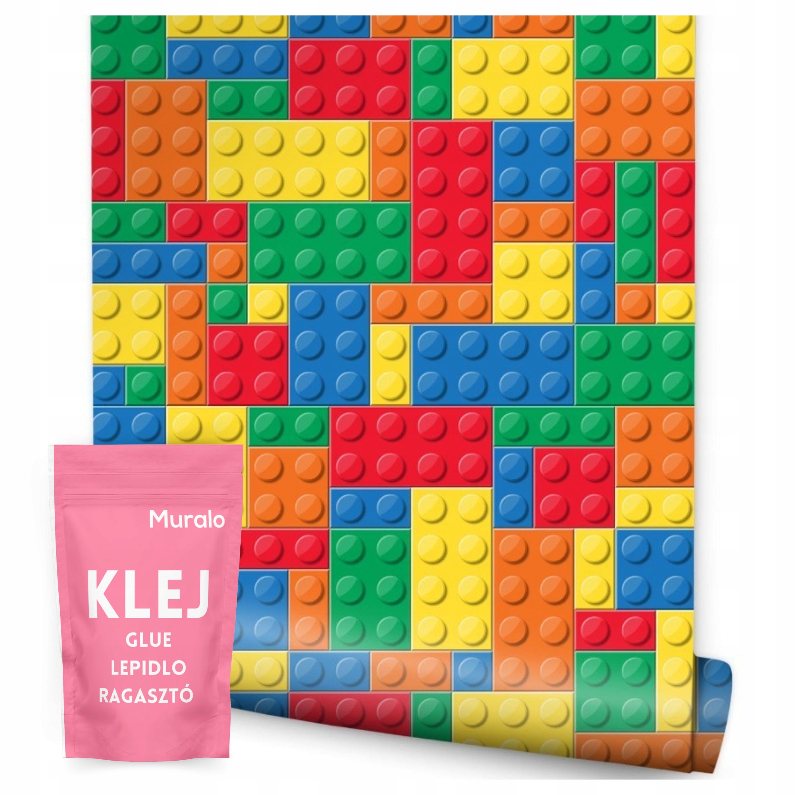 TAPETA W ROLCE DO POKOJU DZIECI KOLOROWE KLOCKI LEGO EFEKT 3D DLA ...