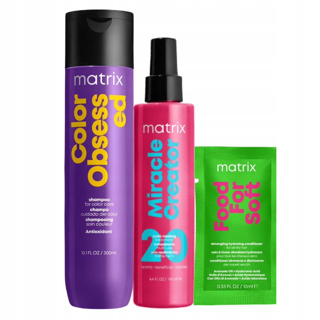 Matrix Color Obssesed Szampon, Miracle Creator Spray termoochronny ...