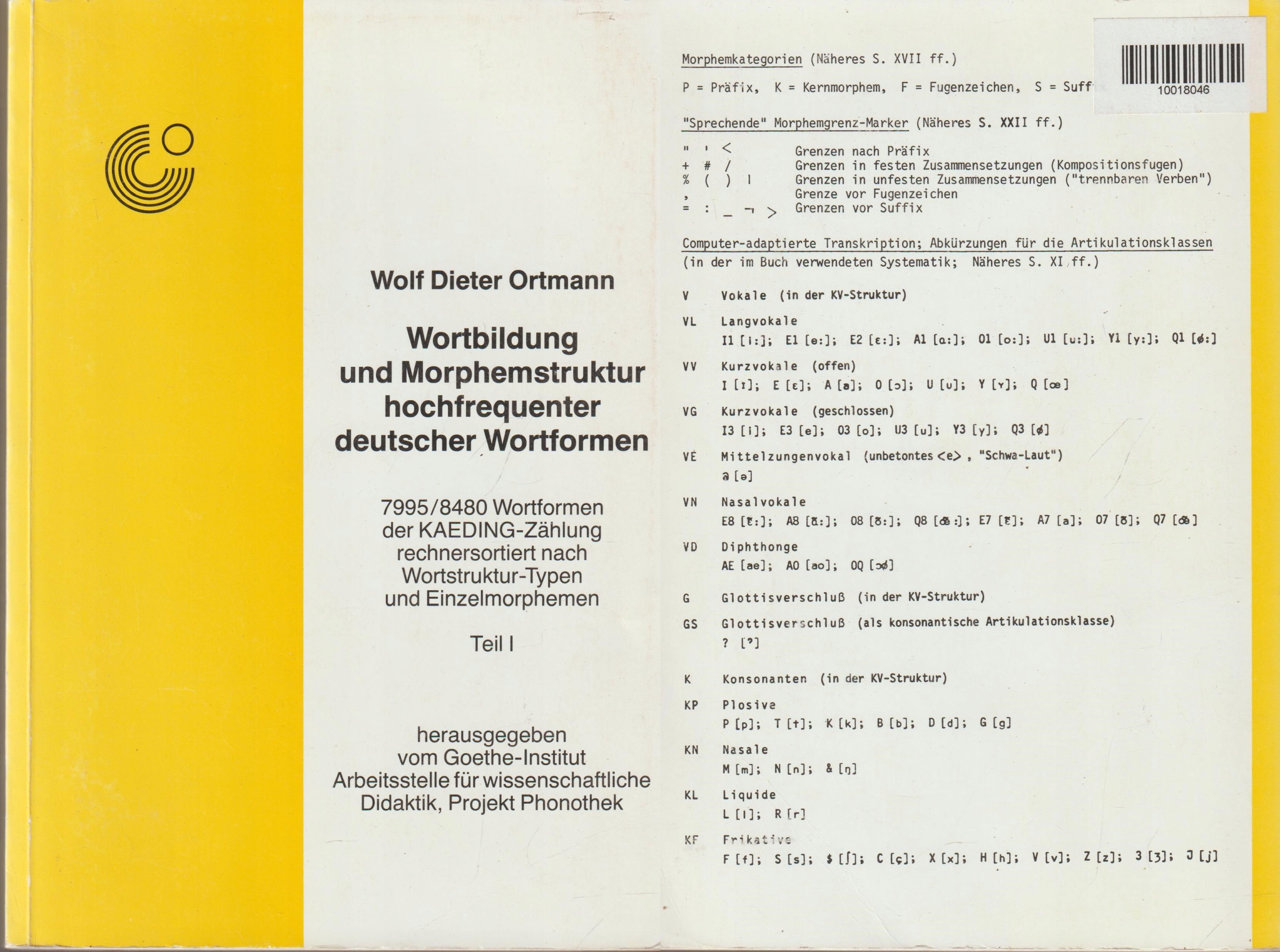 WORTBILDUNG UND MORPHEMSTRUKTUR HOCHFREQUENTER DEUTSCHER WORTFORMEN ...