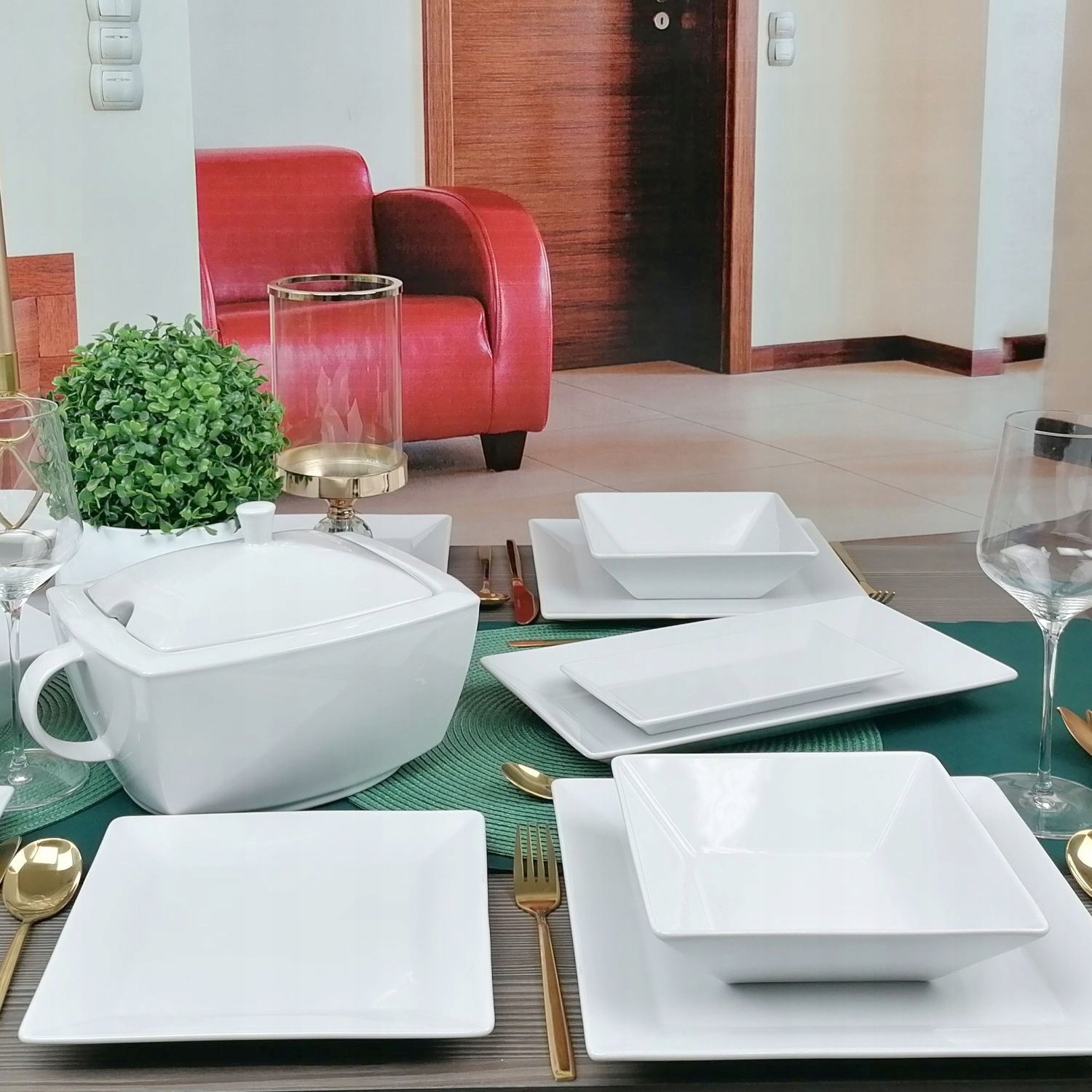 LUBIANA CLASSIC ZESTAW SERWIS OBIADOWY 42 EL na KWADRAT BIAŁY ...