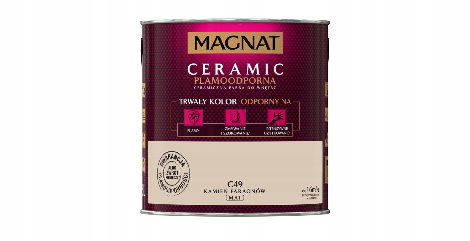 Farba ceramiczna ścienna Magnat 2,5 l C49 Kamień Faraonów mat ...