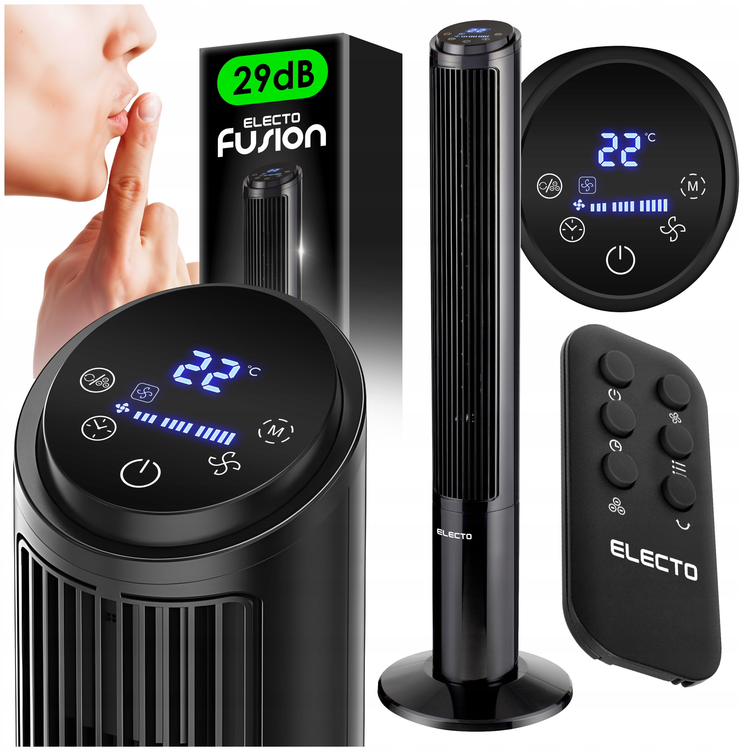 Wentylator kolumnowy Electo AirVibe PRO czarny (5907335422475) • Cena ...