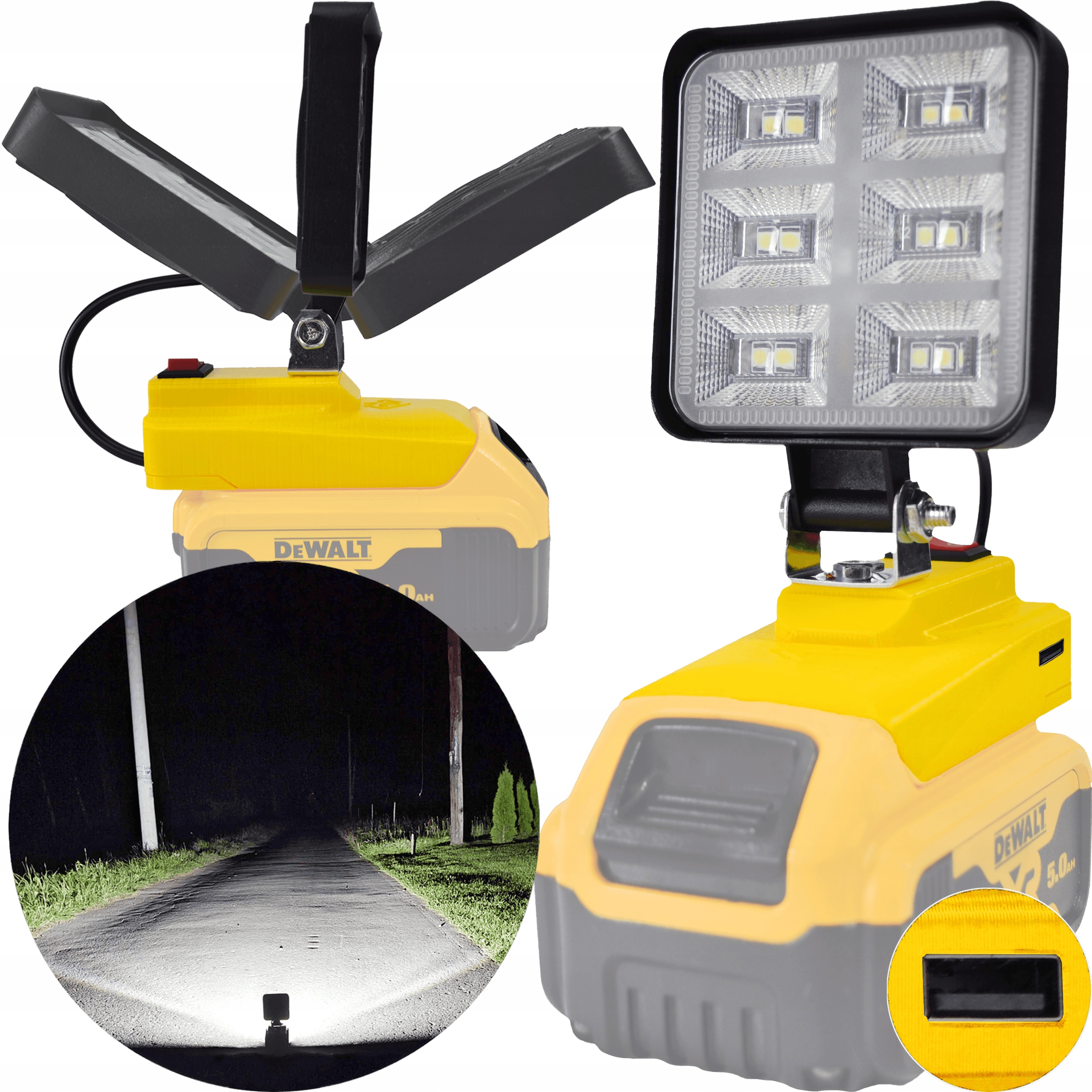 LAMPA DO DEWALT 18V HALOGEN ROBOCZY LED +USB 5904978313085 za 75.99PLN ...