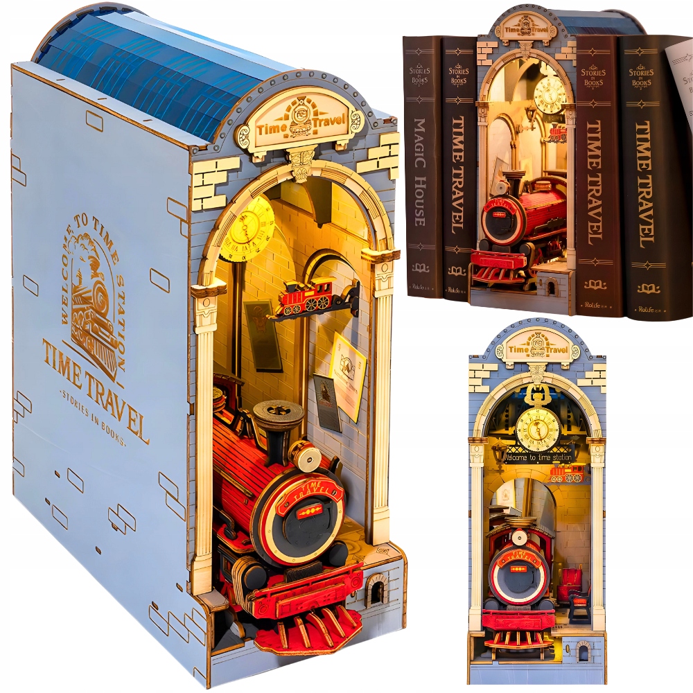 ROBOTIME Składany Drewniany Model 3D LED - Book Nook Podróż w czasie ... ROBOTIME Składany Drewniany Model 3D LED - Book Nook Podróż w czasie ...
