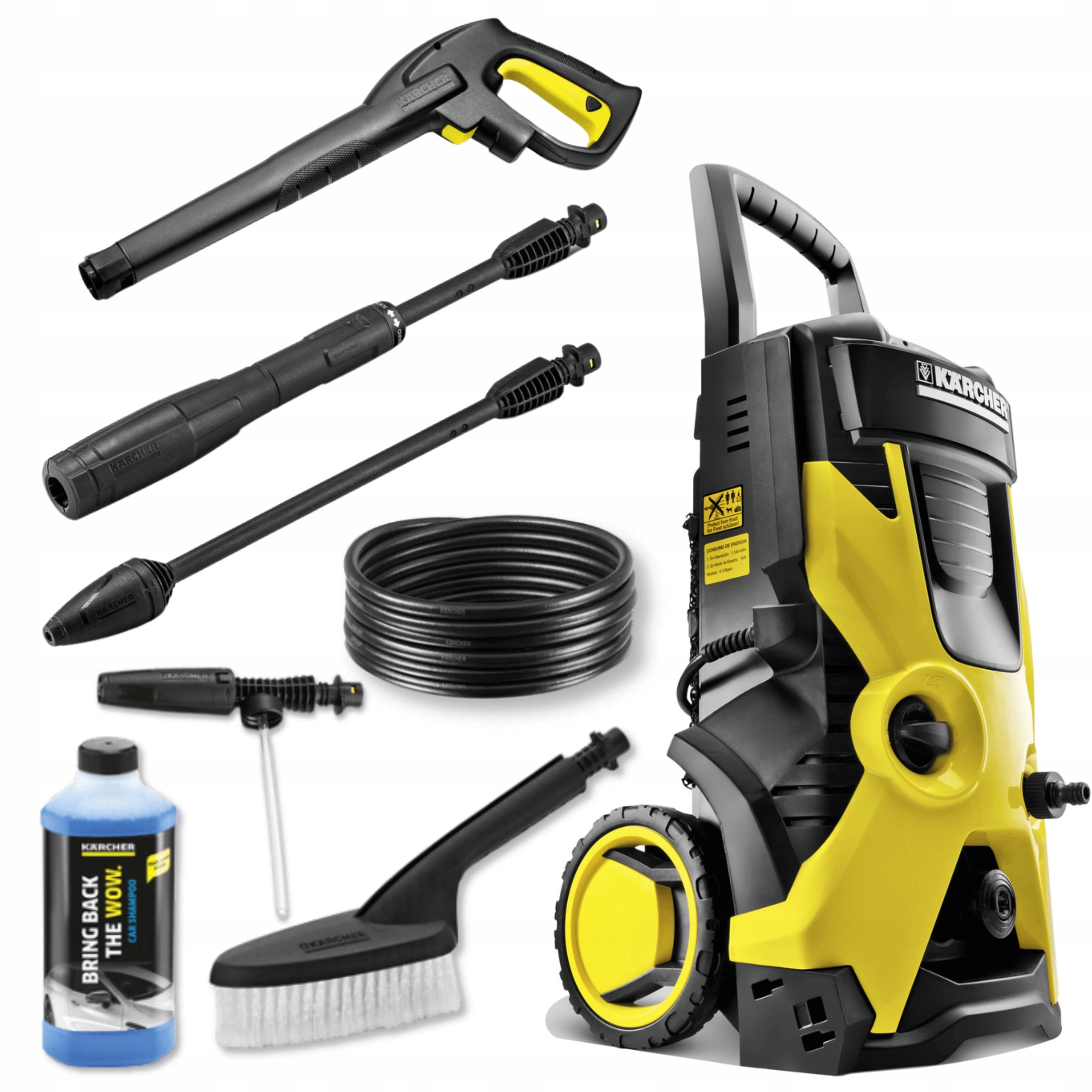 MAGASNYOMÁSÚ MOSÓ KARCHER K5 BASIC CAR 145BAR AUTÓS SZETT 8M TÖMLŐ za 123610.00HUF-ért - Allegro