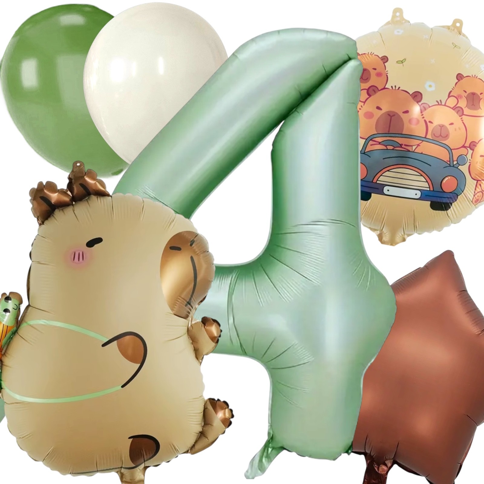 KAPIBARA szülinapi lufi szett hátizsákkal, 4-es SZÁM Kapi Birthday ...