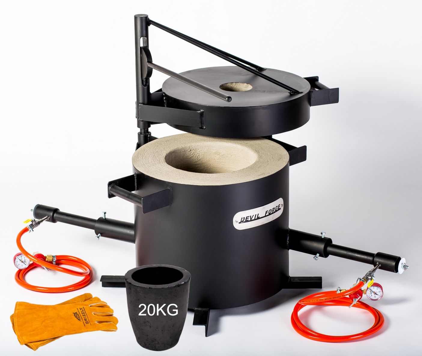 FB3H Kit gazowego pieca do topienia metali DEVIL-FORGE FB3H - 20 kg, 2 ...