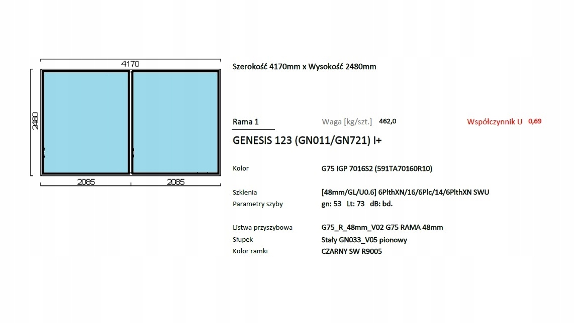 OKNO FIX ALUMINIOWE GENESIS I+ 3 SZYBOWE ANTRACYT (Brak) • Cena, Opinie ...