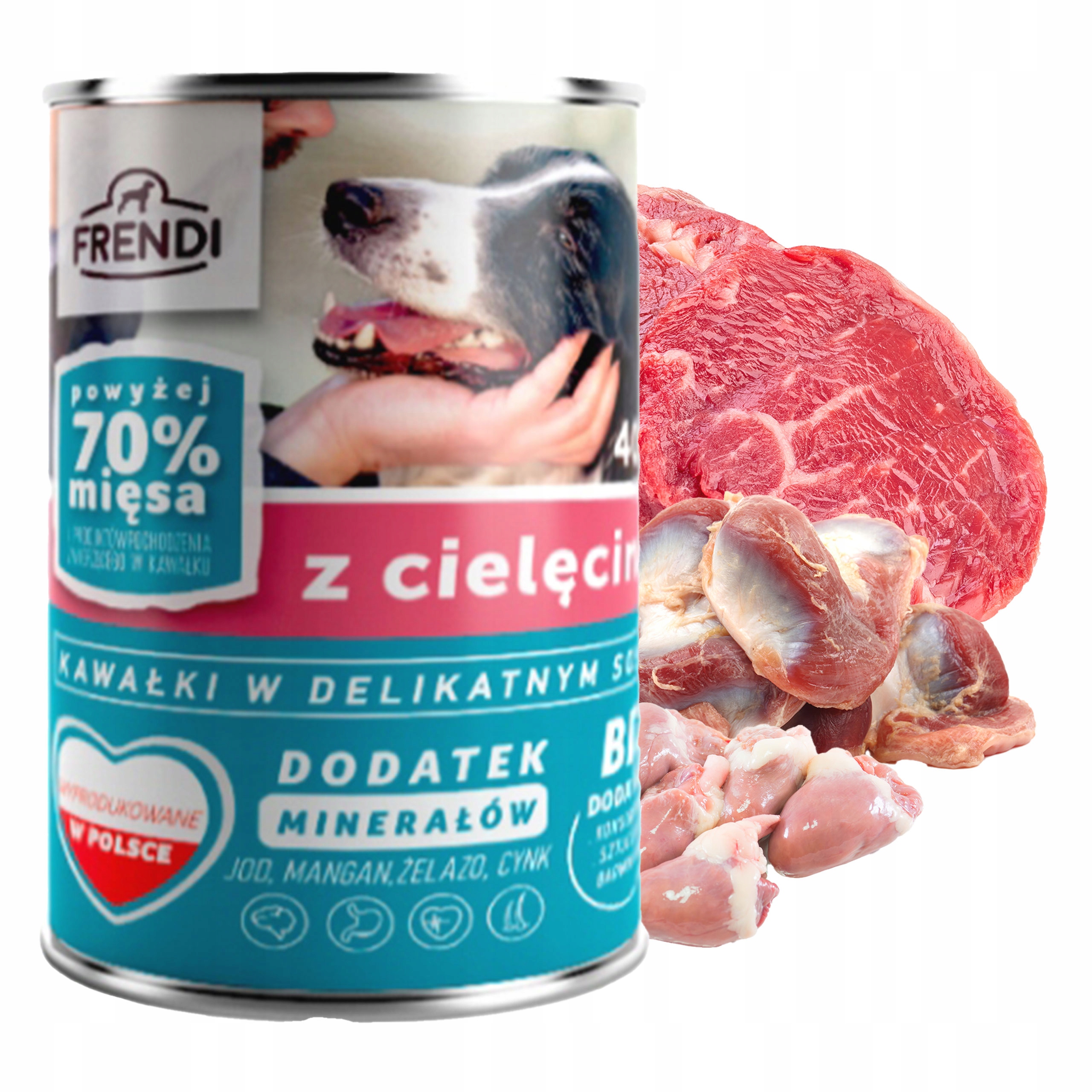 FRENDI Puszka karma mokra dla psa Cielęcina 400g (5906168614569) • Cena ...