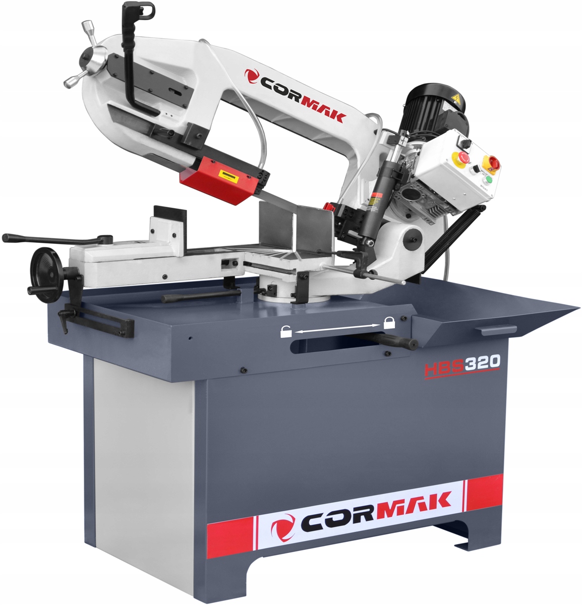 PIŁA TAŚMOWA PRZECINARKA DO METALU CIĘCIE CORMAK 320 mm (PRZECINARKA TAŚMOWA CORMAK HBS320 ...