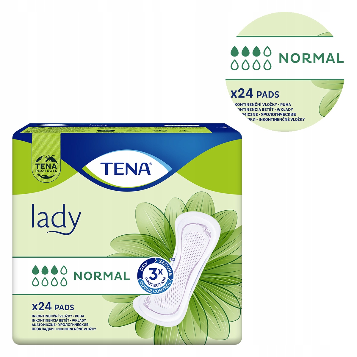 Tena Lady Normal wkłady anatomiczne 24 sztuki (7322541124957) • Cena ...
