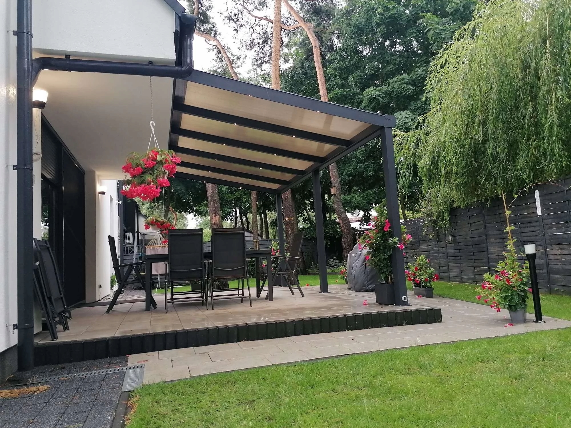 Zadaszenie tarasu Modern PRO 506x300 dach poliwęglanowy • Cena, Opinie ...