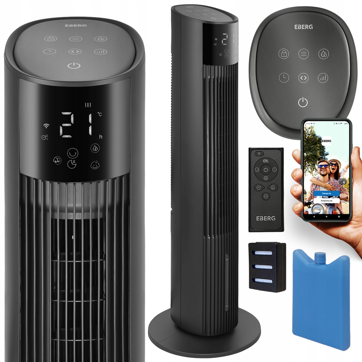 Klimator Wodny 6w1 JONIZACJA Wi-Fi + Arom Wentylator Kolumnowy KOMFORT ...