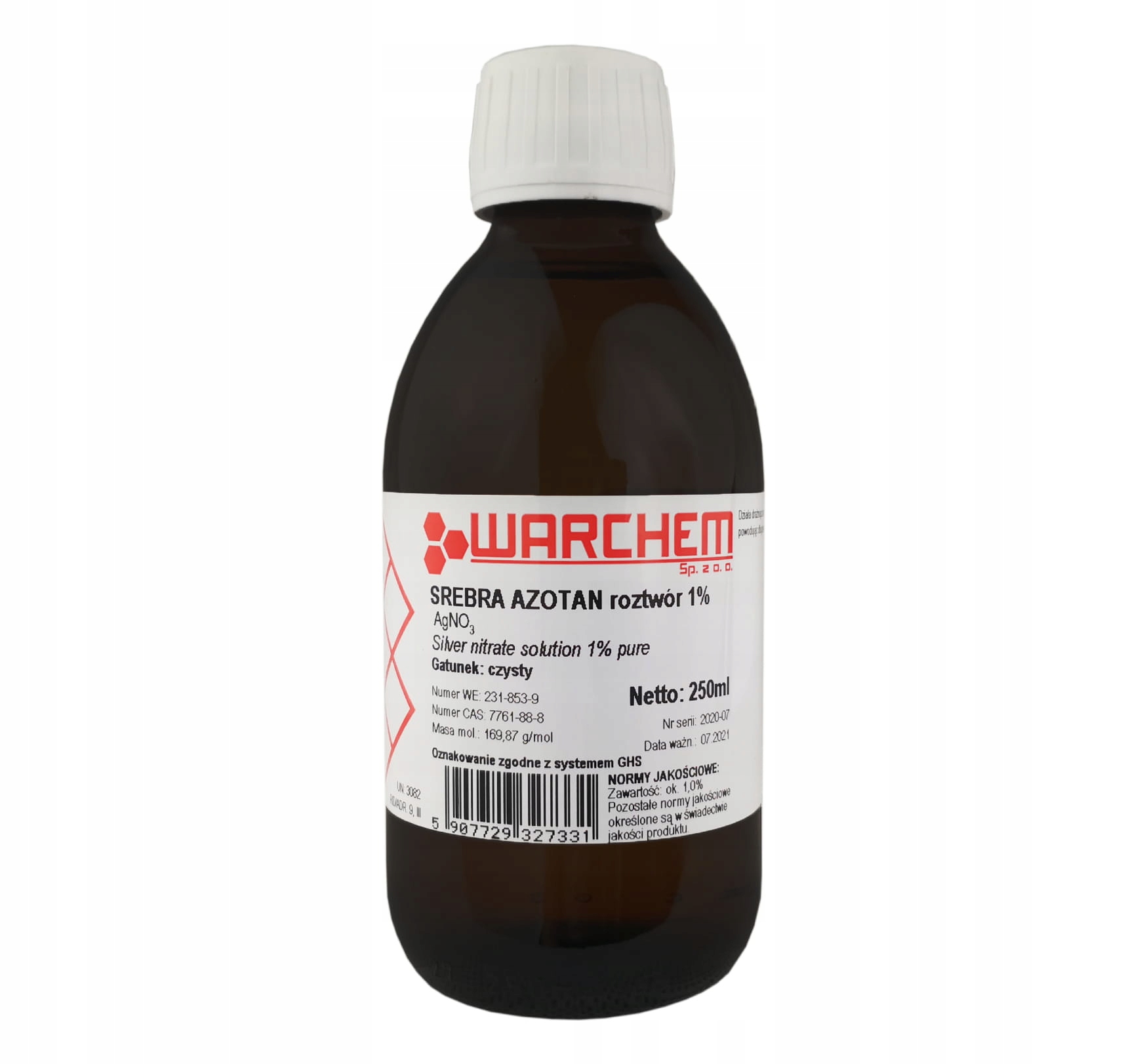 SREBRA AZOTAN roztwór 1% Warchem 250 ml czystość 1 % (5907729327331 ...