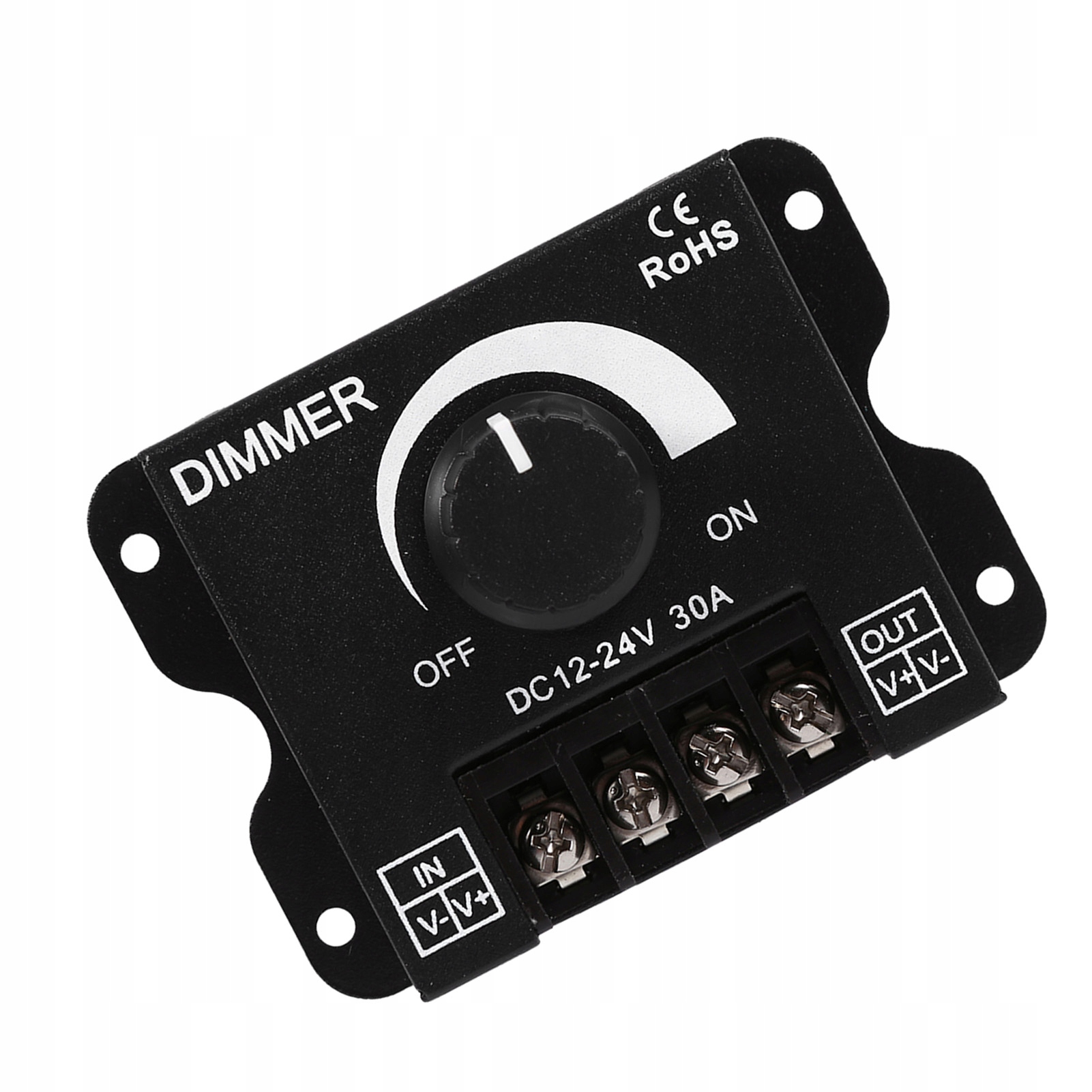 ŚCIEMNIACZ LED DIMMER MANUALNY 30A 12-24V REGULATOR NAPIĘCIA ŚWIATŁA ...