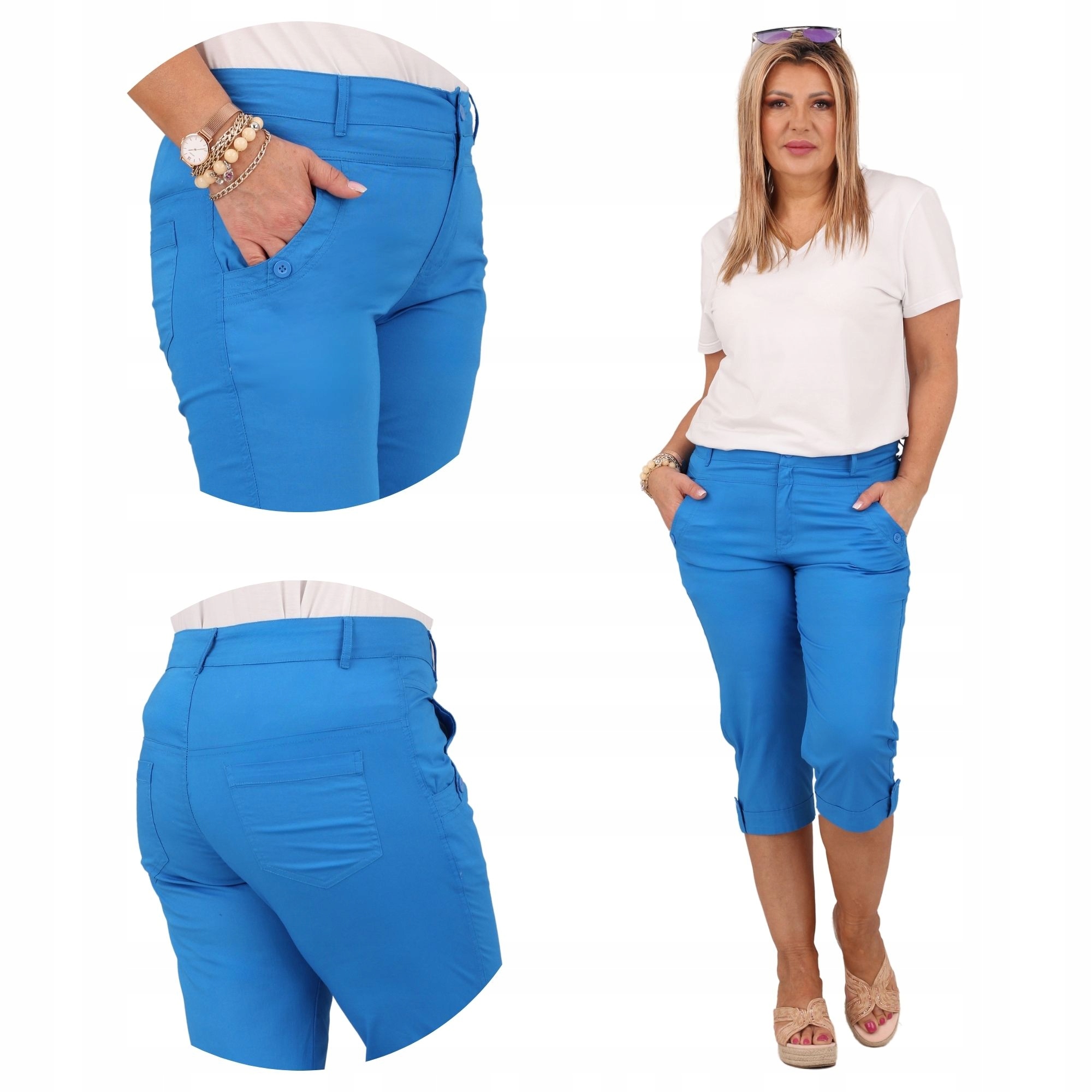 Spodnie Rybaczki Guma w Pasie - Niska cena na Allegro