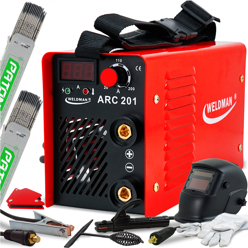Spawarka MMA inwertorowa ARC 201 IGBT 200A 230V Elektrodowa WELDMAN 60% ...