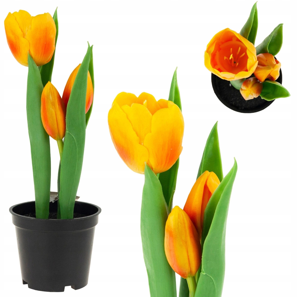 Sztuczne kwiaty Top Gift Tulipany w doniczce 23 cm żółte (5900290927764 ...