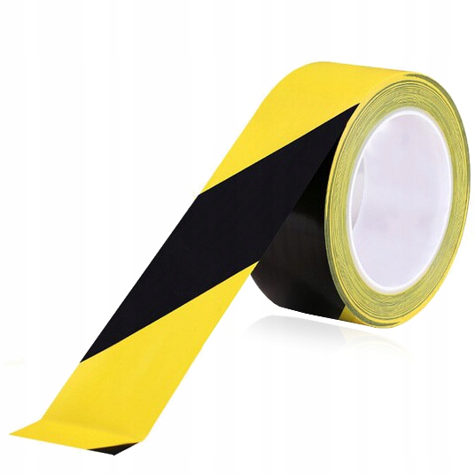 TAŚMA OSTRZEGAWCZA CZARNO ŻÓŁTA 50MM / 20M ROLKA (TAŚMA CZARNO ŻÓŁTA 20 ...