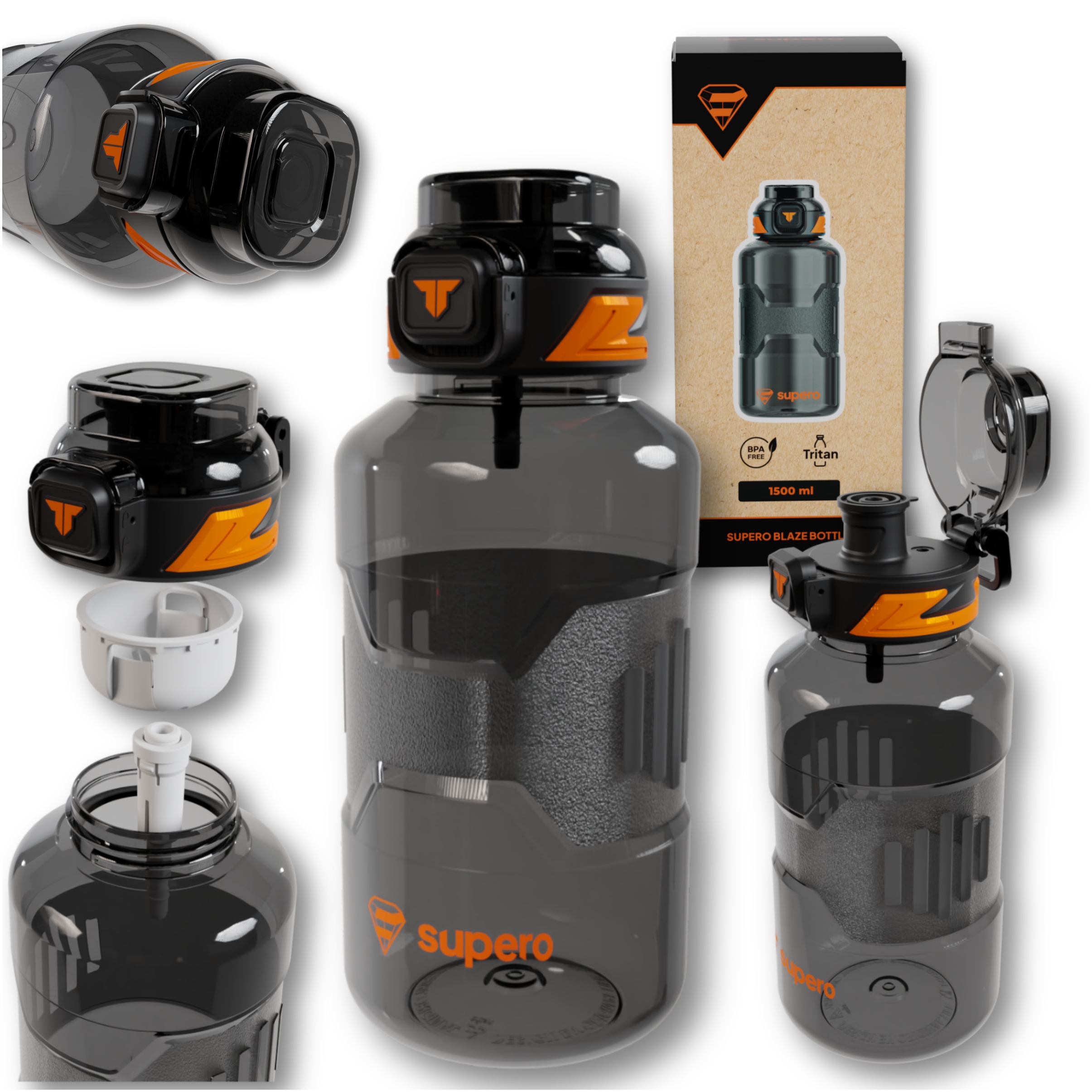 TRITAN BPA-MENTES KULACS TÖBBSZÖR FELHASZNÁLHATÓ SPORT OSZTÁSSAL 1,5L ...