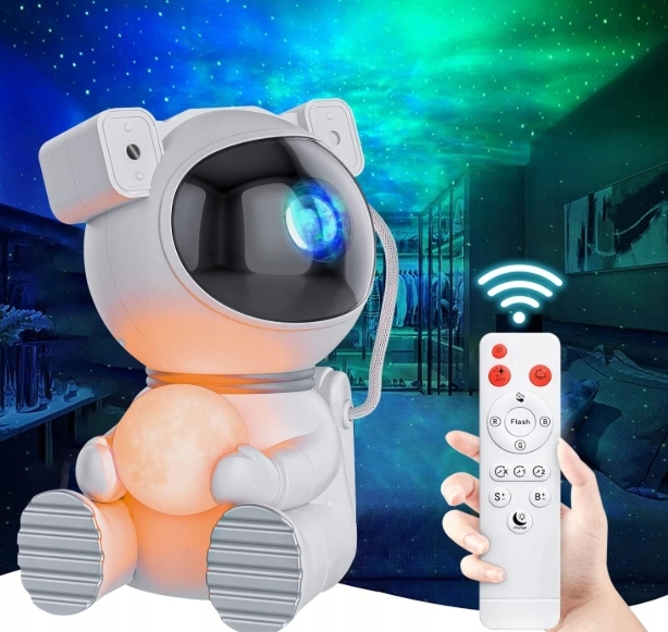 Astronauta Space Projector 2.0 z Gwiaździstą Mgławicą i Lampką Księżycową • Cena, Opinie ...