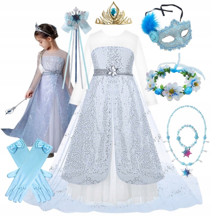 Kostium Elzy 110 Elsa - Kostiumy, przebrania dla dzieci - Allegro.pl
