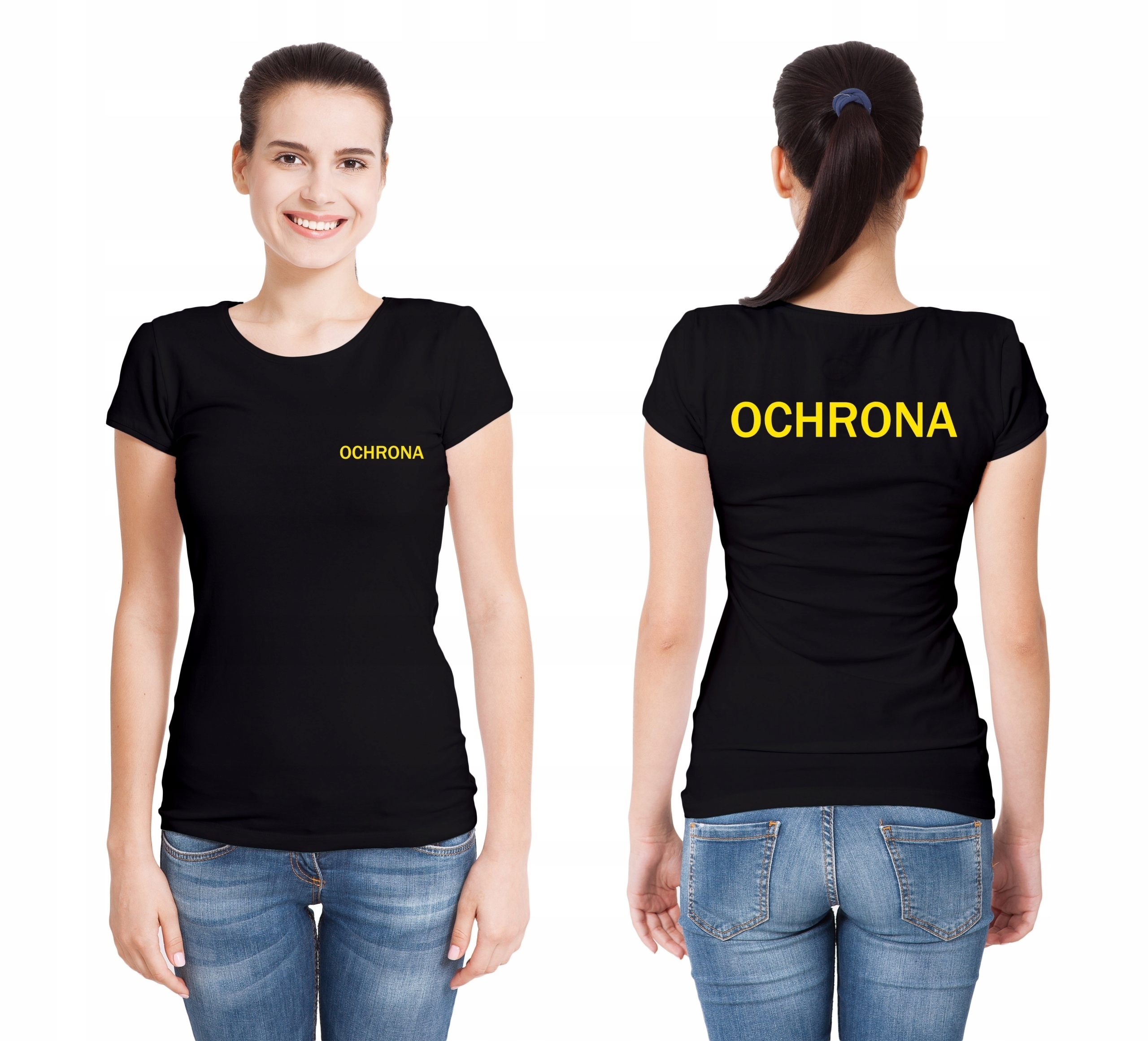 Koszulka OCHRONA damska służbowa S ŻÓŁTY 12597776925 - Allegro.pl