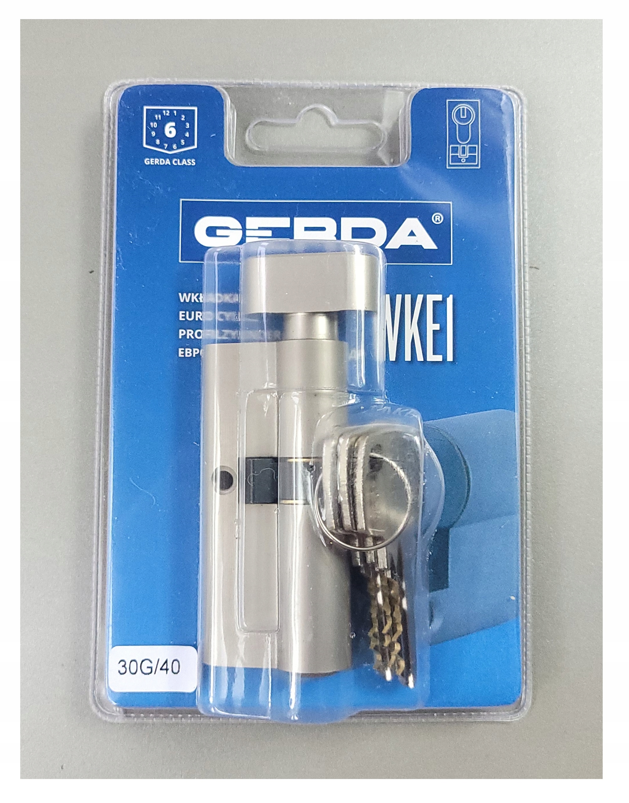 Wkładka z Gałką GERDA WKE1 30G/40 Nikiel Satyna (WKE1 30G/40) • Cena, Opinie • Zamki 12784640488 ...