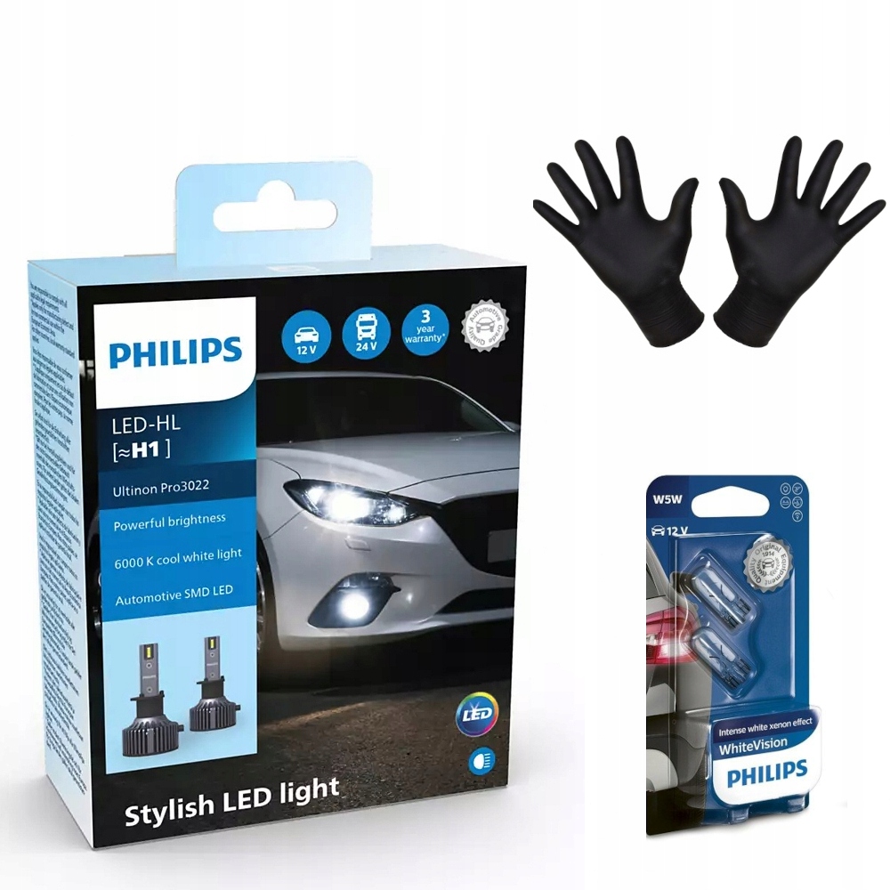 H1 LED PHILIPS ULTINON PRO3022 6000K 12V 24V + W5W 8719018018120 za 279 ...