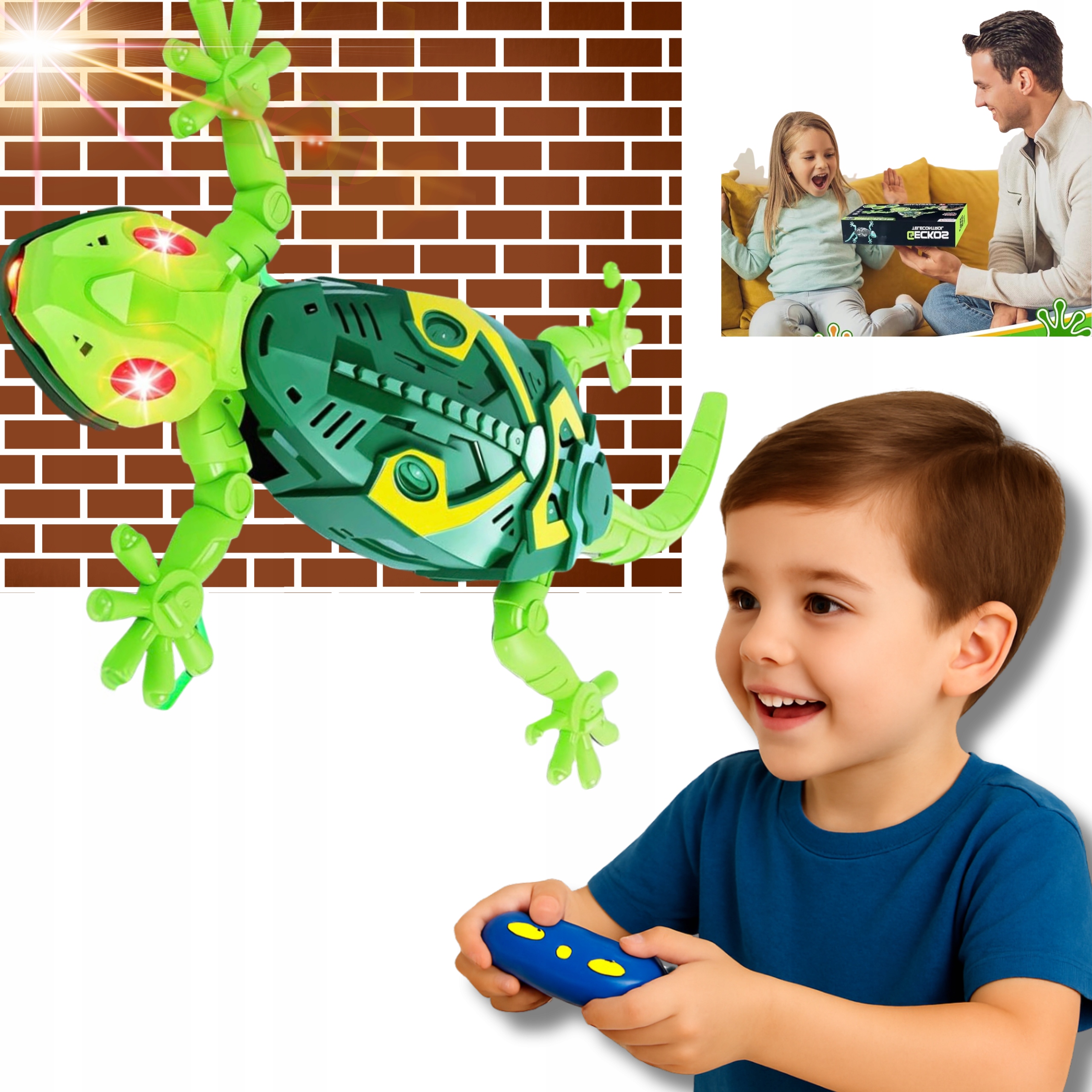 INTERAKTIVNÍ GECKO NA DÁLKOVÉ OVLÁDÁNÍ SVÍTÍ ROBOTICKÝ JEŠTĚR LEZE PO ...