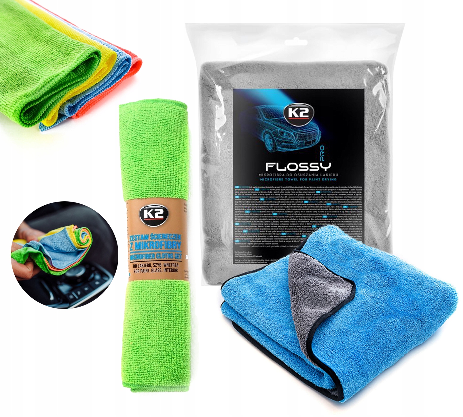 K2 FLOSSY 60x90 RĘCZNIK Z MIKROFIBRY 800g/m DO OSUSZANIA LAKIERU D0220 5906534019080 za 51.27PLN ...