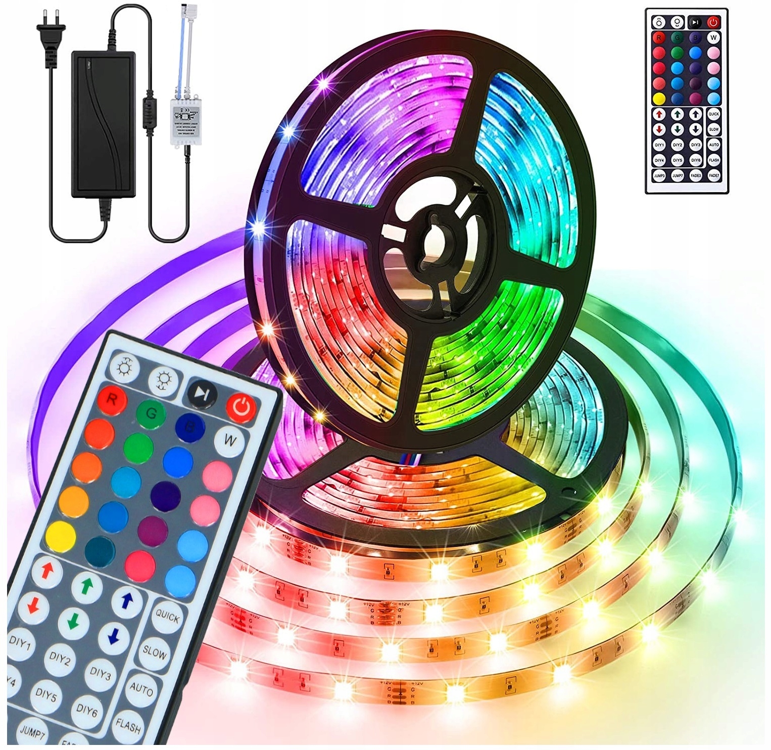 TAŚMA LED 5050 KOLOROWA WODOODPORNA 5M RGB + PILOT (5906497269089 ...