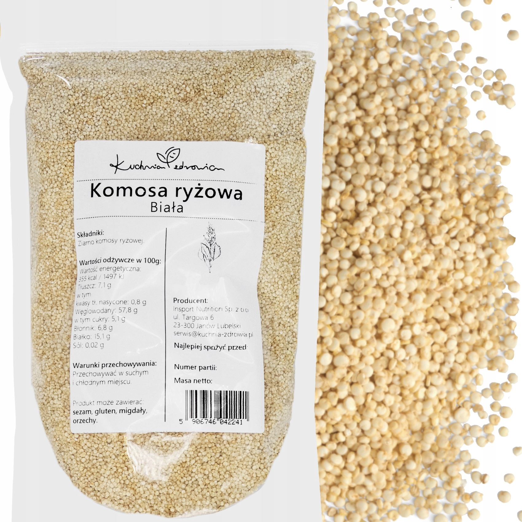 KOMOSA RYŻOWA BIAŁA 1kg QUINOA NATURALNA BIAŁKO KUCHNIA ZDROWIA ...