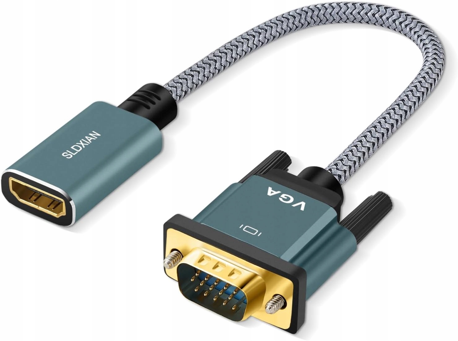 Adapter HDMI na VGA, konwerter HDMI żeński na VGA męski 1080P a(15 CM ...
