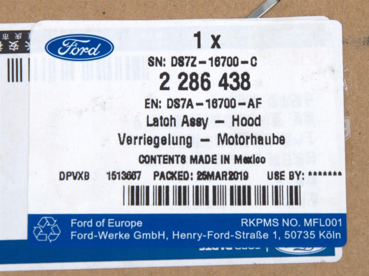 DS7A-16700-AF - BONNET LOCK RIGHT MONDEO MK5 / FUSION 13 - США OE ...