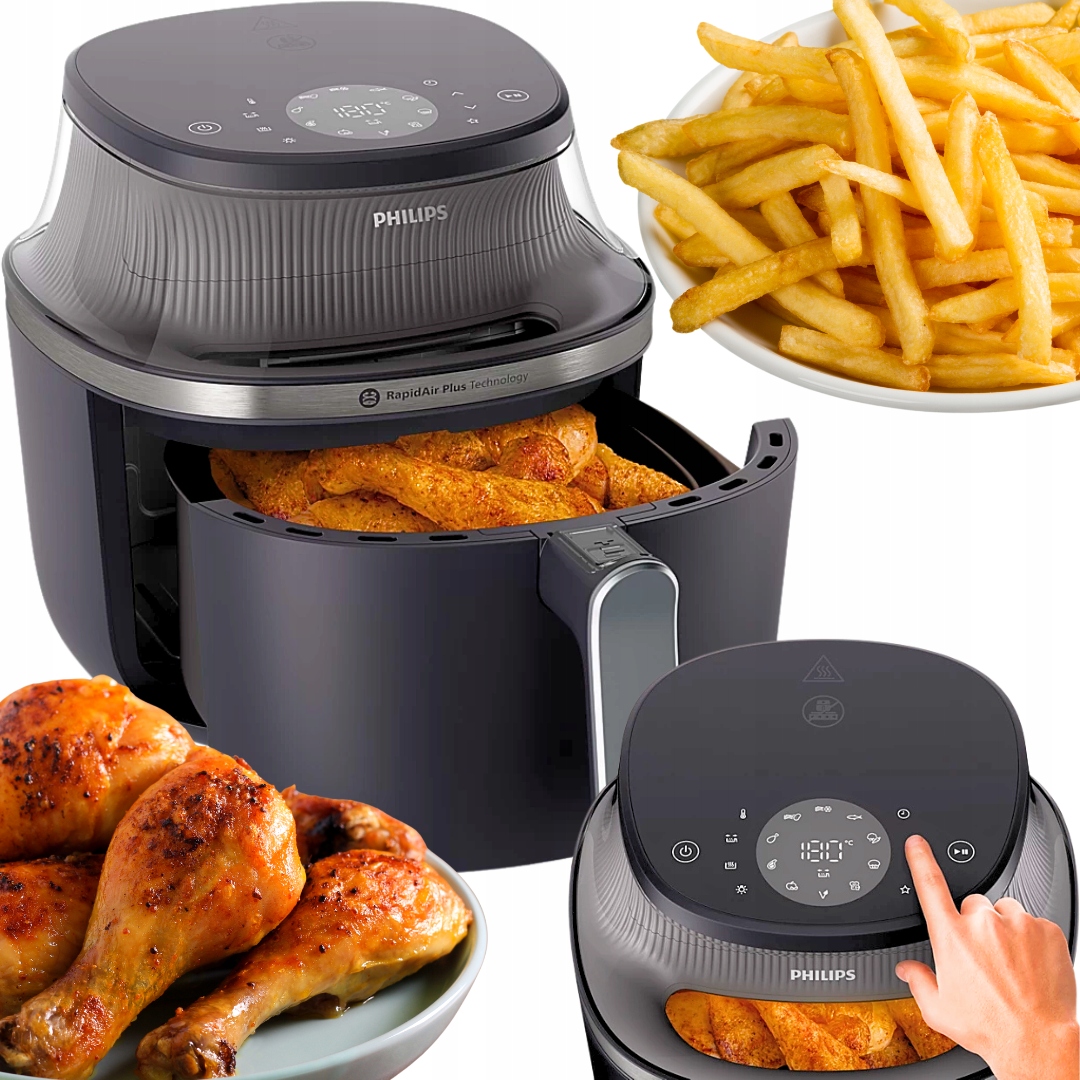 FRYTKOWNICA BEZTŁUSZCZOWA AIRFRYER PHILIPS NA331/00 6,2L1700W RAPIDAIR ...