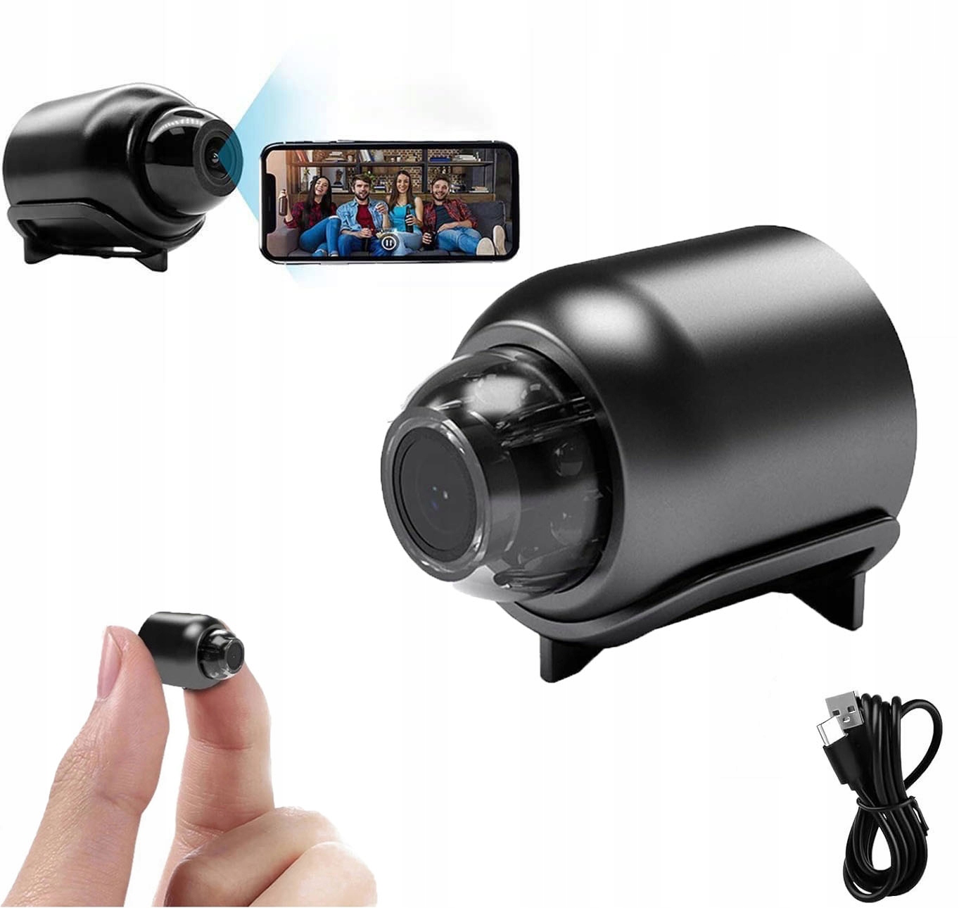 MINI SURVEILLANCE CAMERA SKRYTÁ FULLHD 4K HD WIFI BEZDRÁTOVÁ za 522 Kč ...