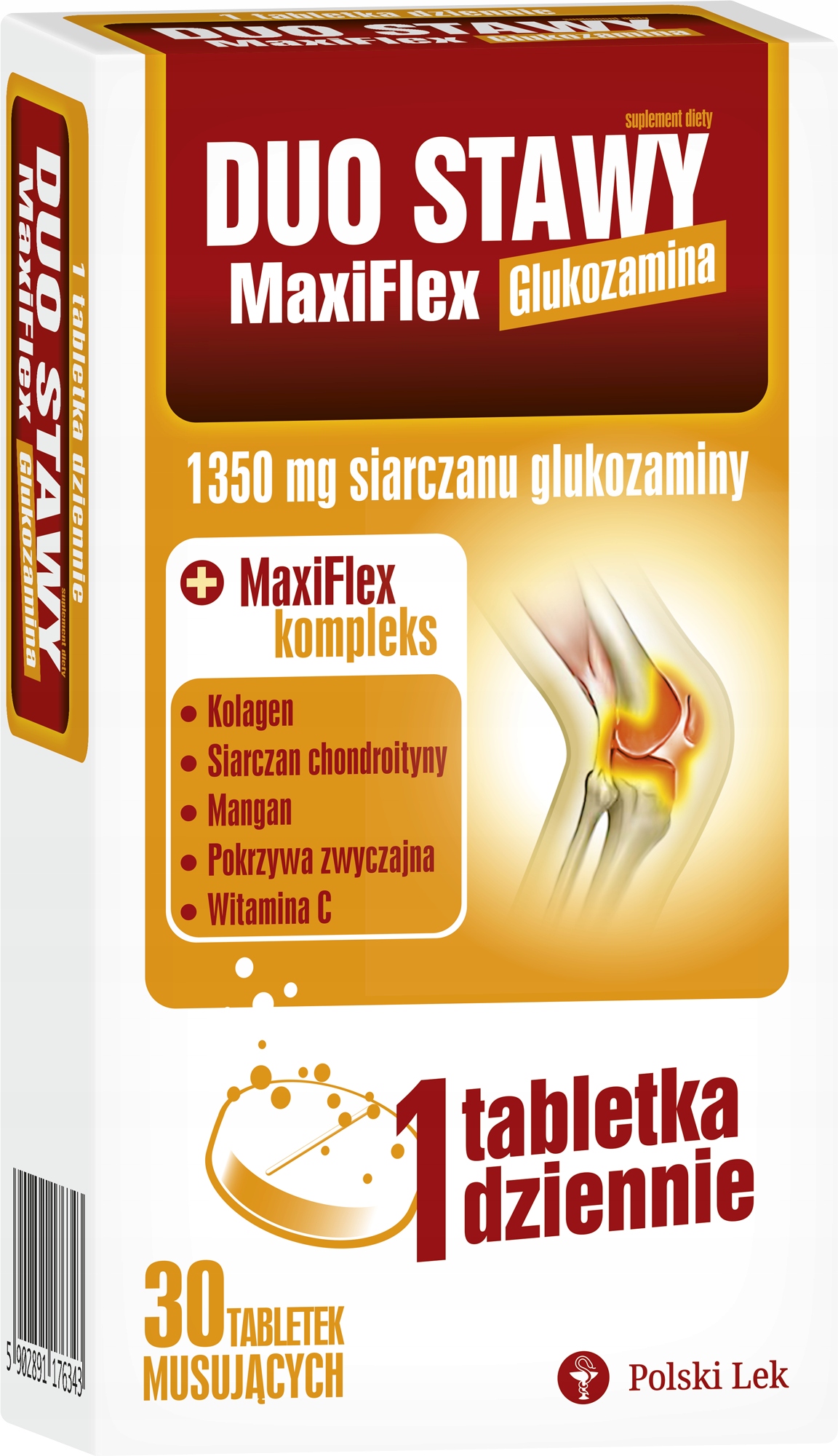 Duo Stawy MaxiFlex Glukozamina NA STAWY Polski Lek 30 tabletek ...