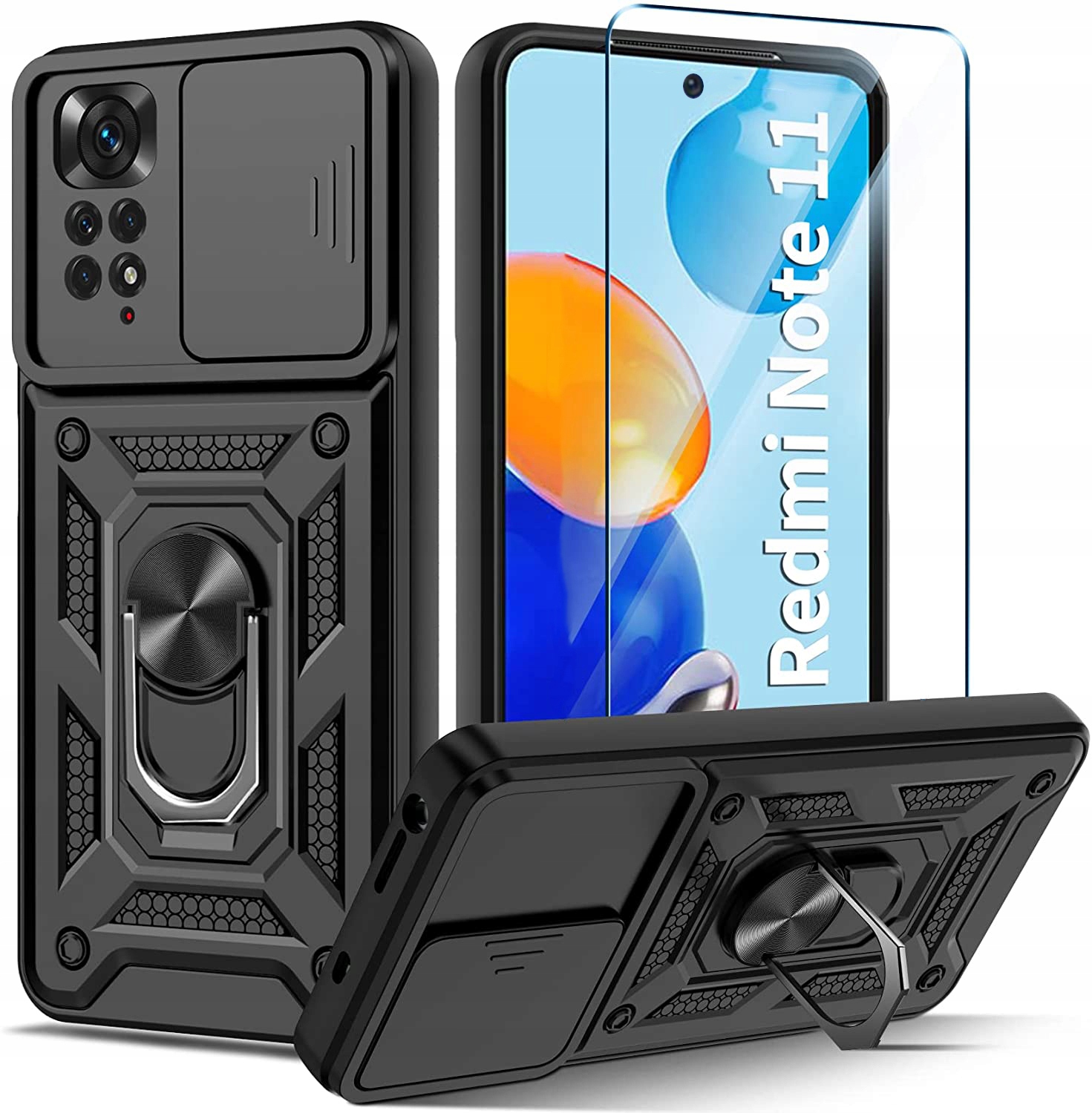 Plecki JFM Akcesoria do XIAOMI REDMI NOTE 11 / 11S Slide Ring czarny ...