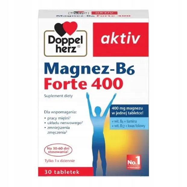 DOPPELHERZ AKTIV MAGNEZ B6 FORTE 30 TABLETKI (4009932574739) • Cena ...