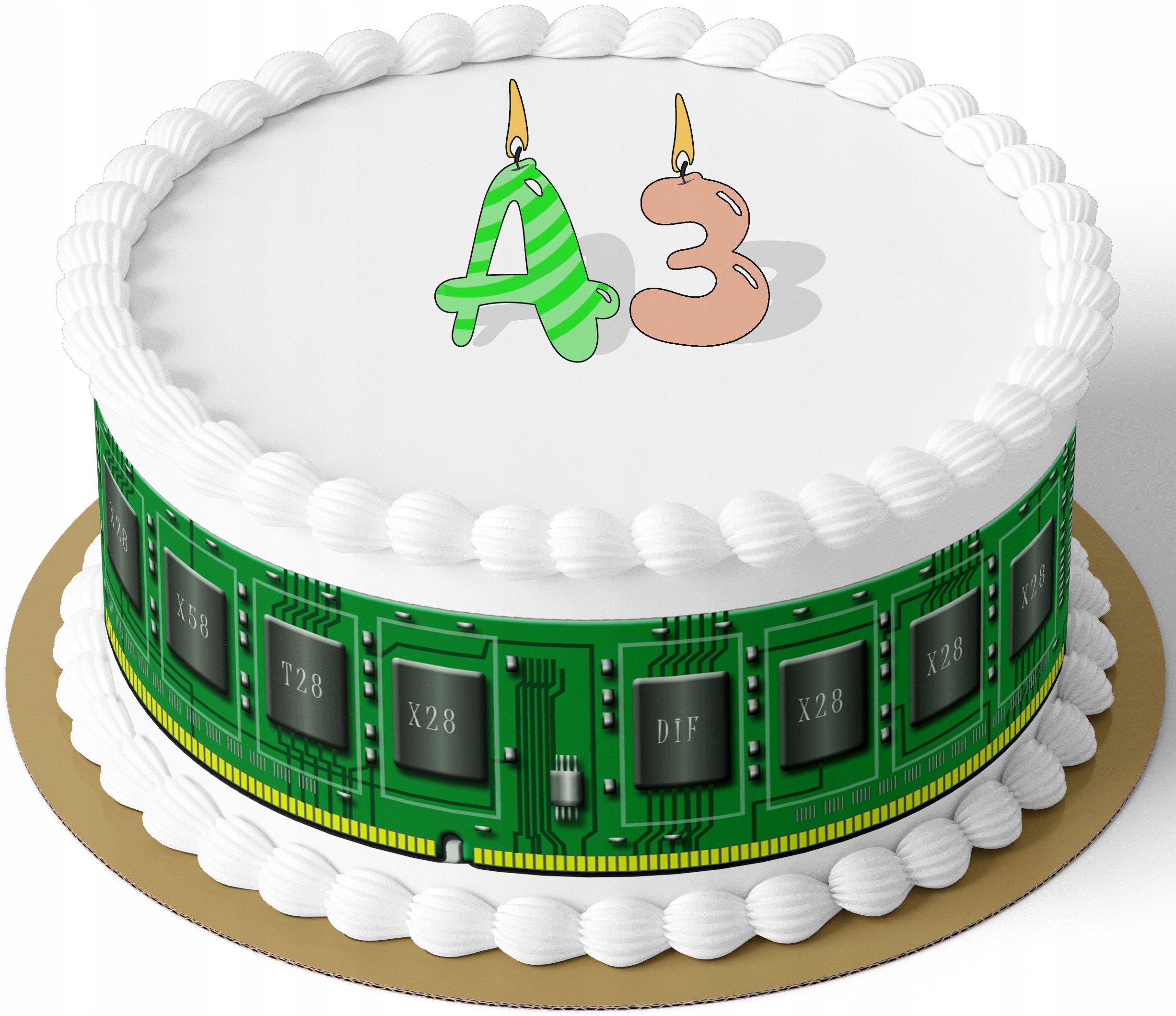 PAPIER WAFLOWY OPŁATEK BRZEGI 2x14,7cm RAMY MEMORY KOMPUTER PC DDR A3 ...