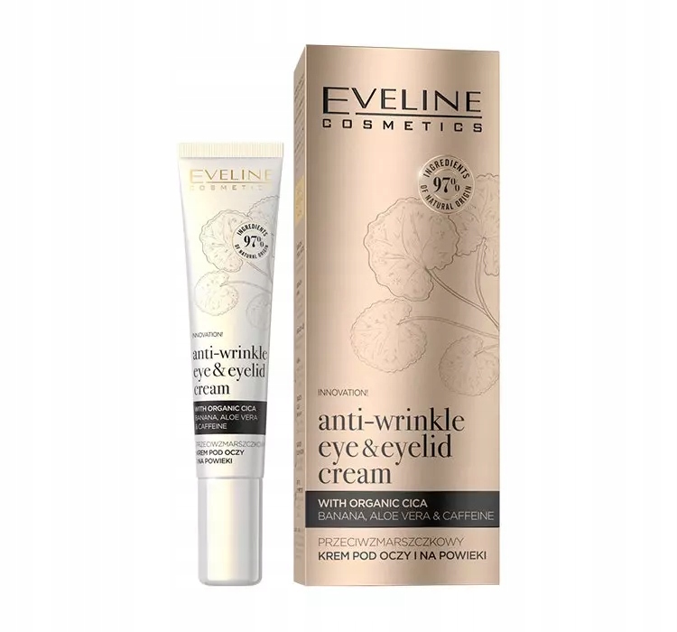 Eveline Organic Gold Anti-Wrinkle Eye&Eyelid Cream przeciwzmarszczkowy krem pod oczy i na ...