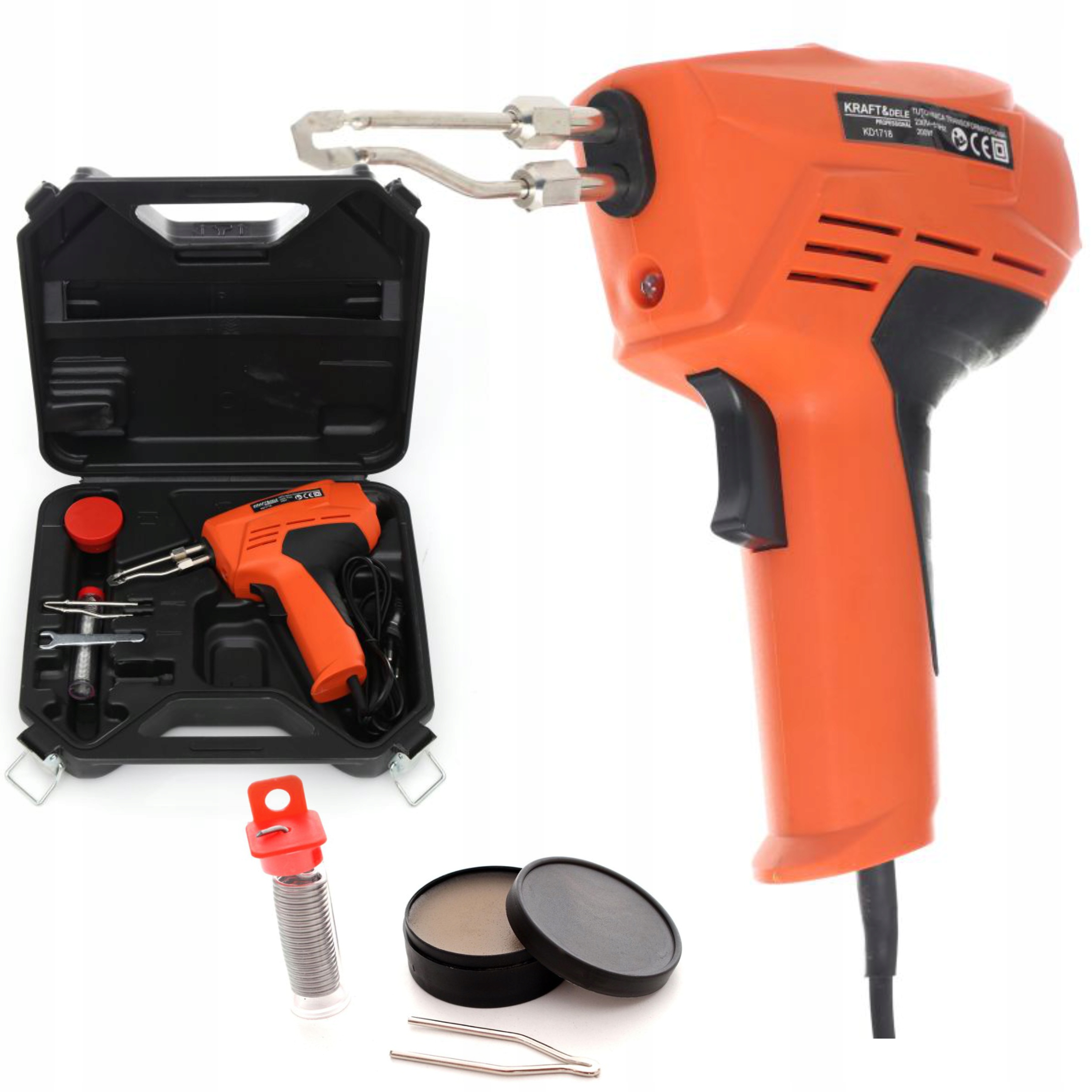 LUTOWNICA TRANSFORMATOROWA 200W LED OPALARKA WALIZKA + CYNA + GROTY KD1718 (KD1718) • Cena ...