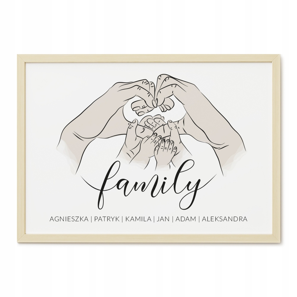 Plakat FAMILY 2+4 bez ramy 29,7 x 42 cm • Cena, Opinie • Plakaty 12472222227 • Allegro