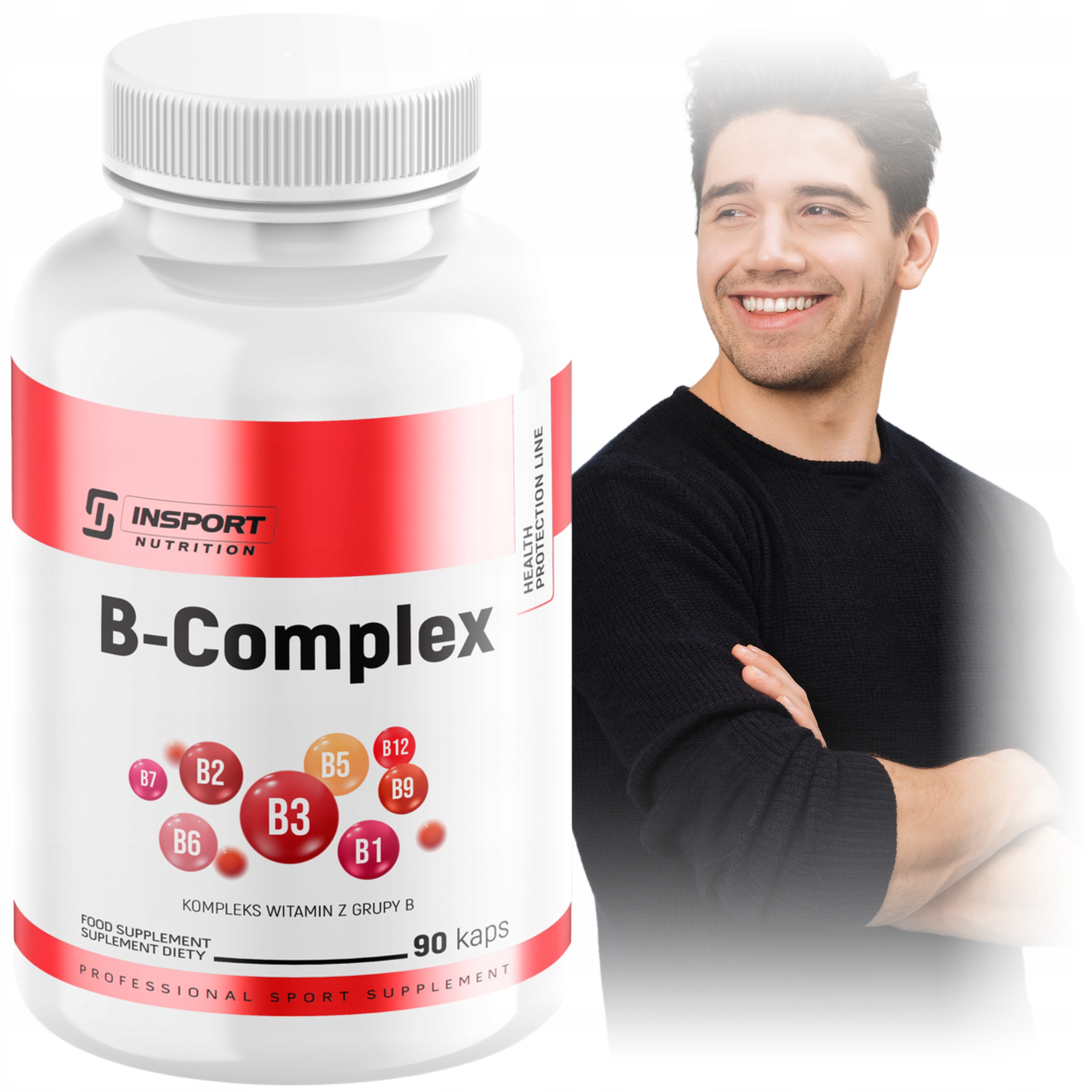 WITAMINA B COMPLEX 90 KAP Mocna KOMPLEKS WITAMIN ZMĘCZENIE | INSPORT (5906746040162) • Cena ...