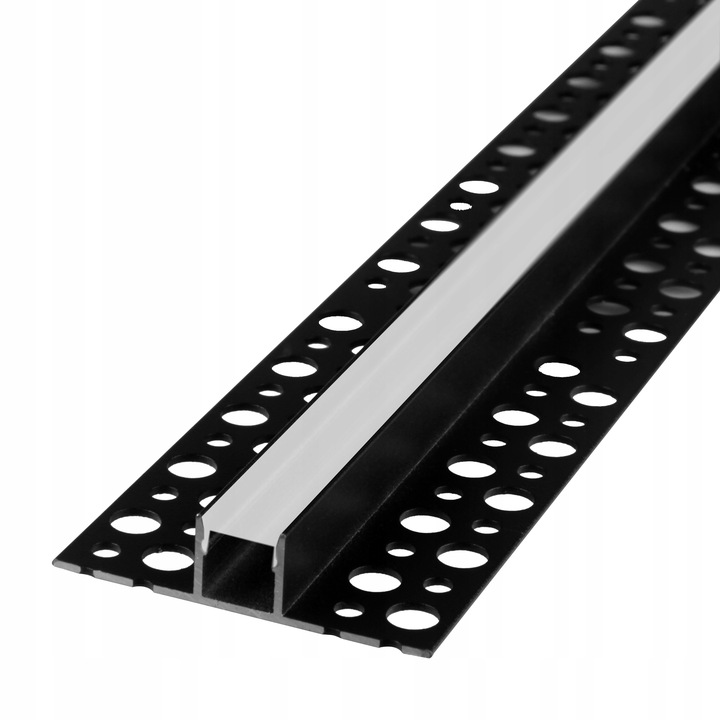 PROFIL ALU CZARNY led do PŁYTEK gips + KLOSZ 2m (PR-0036, PR-0037, PR ...