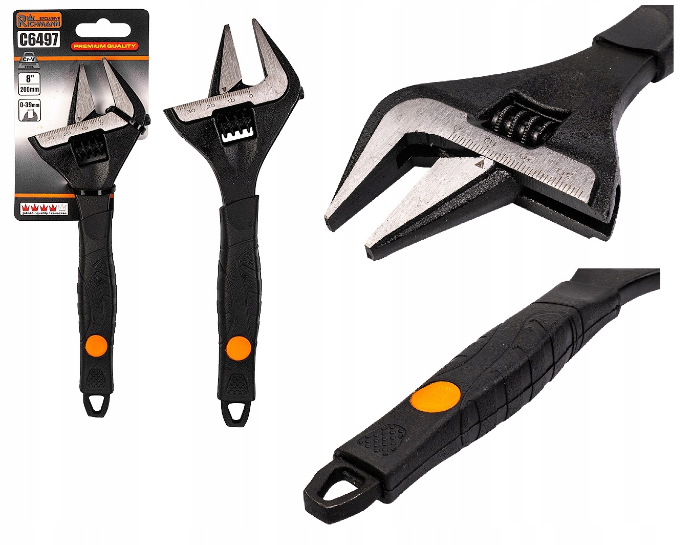 RICHMANN Klucz nastawny szwed 200mm 0-39mm C6497 5906741664974 za 48 ...